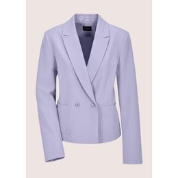 Madeleine Mode Jackenblazer MADELEINE "Blazer Eleganter Kurzblazer mit Reverskragen", Damen, Gr. 36, lila (hellamethyst), Obermaterial: 68% Polyester PES. 28% Viskose CV. 4% Elasthan EL., Blazer, Tonige Kn&ouml;pfe