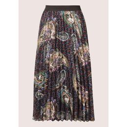 Madeleine Mode Midirock MADELEINE "Plisseerock Eleganter Midirock mit Paisley-Design", Damen, Gr. 34, schwarz (multicolor, schwarz), Obermaterial: 100% Polyester PES., Modern, normal, R&ouml;cke