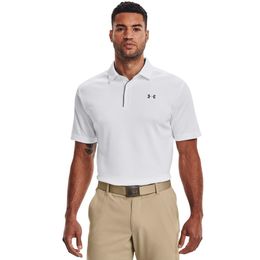 Poloshirt Under Armour "TECH POLO", Herren, Gr. 3XL, wei&szlig;, graphite, graphite, Obermaterial: 100% Polyester, normal, Shirts, gerader Rumpfabschluss, normale Schnittform, f&uuml;r Sportmode