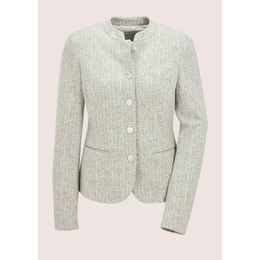Madeleine Mode Jackenblazer MADELEINE "Kurzblazer Eleganter Businessblazer mit Stehkragen", Damen, Gr. 34, wei&szlig; (steingrau, wollwei&szlig;), Obermaterial: 68% Polyester PES. 30% Viskose CV. 2% Elasthan EL., Modern, Blazer, minimal Design