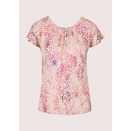 Madeleine Mode Shirtbluse MADELEINE "Blusenshirt Druckbluse mit Tupfenmuster", Damen, Gr. 38, rosa (perlrosa, himbeersorbet), Obermaterial: 100% Viskose CV., Modern, figurumspielend, Blusen, Shirt mit Tupfen