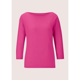 Madeleine Mode Longpullover MADELEINE "Strickpullover Kaschmirpullover mit U-Boot-Ausschnitt", Damen, Gr. 40/42, pink (magenta), Obermaterial: 100% Kaschmir WS., Modern, normal, U-Boot-Ausschnitt, Pullover Longpullover, Kaschmirpullover mit 3/4 Arm