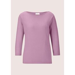 Madeleine Mode Longpullover MADELEINE "Strickpullover Kaschmirpullover mit U-Boot-Ausschnitt", Damen, Gr. 34, rosa (malve), Obermaterial: 100% Kaschmir WS., Modern, normal, U-Boot-Ausschnitt, Pullover Longpullover, Kaschmirpullover mit 3/4 Arm