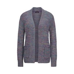 Strickjacke GOLDNER "Langarm Melange-Cardigan, flauschig", Damen, Gr. 42, bunt (bunt, gemustert), Obermaterial: 100% Polyacryl PAN., Modisch, Strickjacken Strickjacke, Melange-Optik