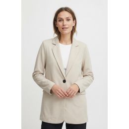 Jackenblazer Freequent "FQNANNI", Damen, Gr. M, gr&uuml;n (moonbeam melange), Web, Obermaterial: 73% Polyester, 24% Viskose, 3% Elasthan, unifarben, bequem h&uuml;ftbedeckend, V-Ausschnitt, Blazer, mit Knopfverschluss und Reverskragen