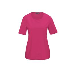 Langarm-Poloshirt GOLDNER "Kurzgr&ouml;&szlig;e Gepflegtes Shirt in formstabiler Ware", Damen, Gr. 19, rosa (pink), Obermaterial: 82% Polyester PES. 18% Elasthan EL., normal, Rundhals, Sonstiges, Shirts, Ohne