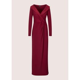 Madeleine Mode Abendkleid MADELEINE "Abendkleid Elegantes Stretchkleid in Wickel-Optik", Damen, Gr. 34, N-Gr, rot (rubinrot), Obermaterial: 95% Polyester PES. 5% Elasthan EL., Modern, figurbetont, V-Ausschnitt, Kleider Abendkleid, Wickeloptik durch Knoten