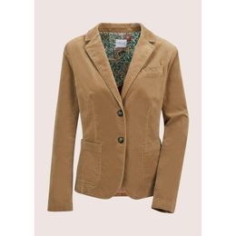 Madeleine Mode Jackenblazer MADELEINE "Samtblazer Samtblazer mit Stretch-Komfort", Damen, Gr. 40, beige (berber), Obermaterial: 98% Baumwolle CO. 2% Elasthan EL., Modern, Blazer, Sportsamt Blazer