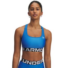 Sport-BH Under Armour "UA HG MID BRANDED", Damen, Gr. M, N-Gr, wei&szlig; (blau atlantis,, wei&szlig;), Obermaterial: 87% Polyester, 13% Elasthan, BHs Sport-BH