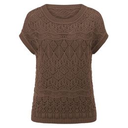 Peter Hahn - &Auml;rmelloser Pullover, braun, Gr. 38 / S - Baumwolle