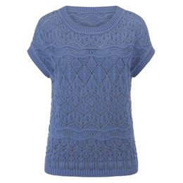Peter Hahn - &Auml;rmelloser Pullover, blau, Gr. 38 / S - Baumwolle