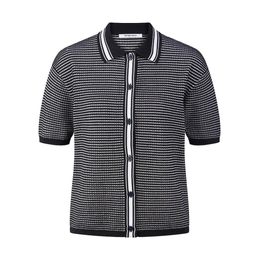 Peter Hahn - Polo-Strickjacke, schwarz, Gr. 48 / XL - Baumwolle