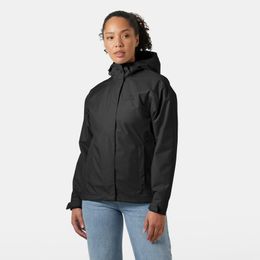 Regenjacke Helly Hansen "W SEVEN J JACKET", Damen, Gr. XL, schwarz, Obermaterial: 100% Polyester. Futter: 100% Polyester, normal, Jacken Regenjacke, mit verstellbarer Kapuze, wasserfest, atmungsaktiv, winddicht