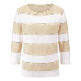 Peter Hahn - Pullover mit U-Boot-Ausschnitt, beige, Gr. 36 / S - Baumwolle