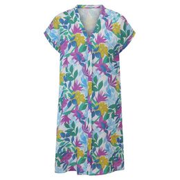 Peter Hahn - Kleid mit V-Ausschnitt, weiss, Gr. 44 / L - Leinen