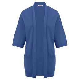 Peter Hahn - Long-Strickjacke mit 3/4-Arm, blau, Gr. 42 / M - Schurwolle