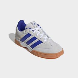Hallenschuh adidas Performance "SPEZIALIST INDOOR", Herren, Gr. 43, grau (cloud wei&szlig;, lucid blau, grau two), Leder, Textil, Schuhe Hallenschuh, Handballschuh