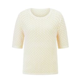 Peter Hahn - Rundhals-Pullover mit 1/2-Arm, weiss, Gr. 52 / XXL - Baumwolle