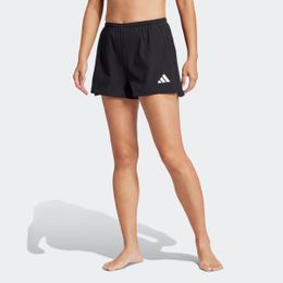 Badeshorts adidas Performance "BEACH SHORT W", Damen, Gr. L, N-Gr, schwarz-wei&szlig; (schwarz, wei&szlig;), Obermaterial: 100% Polyester, Badehosen Badeshorts