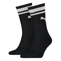 Socken Puma "Puma UNISEX HERITAGE CREW SOCK", Damen, Gr. 35-38, schwarz, Baumwollmischung, normal, Socken Socken, Komfort-Passform, gepolsterte Sohle