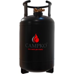 CAMPKO Gasflasche Stahl mit Multiventil 80 % F&uuml;llstopp 30 Liter unbef&uuml;llt - Gasflaschen