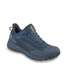 Wanderschuh Meindl "Power Walker 46057", Damen, Gr. 9, blau (blau, gelb), Obermaterial: 100% Textilmaterial TEXMAT., Schuhe Wanderschuh