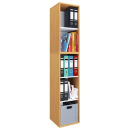 B&uuml;cherregal Vcm "Holz B&uuml;ro Regal B&uuml;cher Ordner Aktenregal Lona l 5f", braun (buche), B:35cm T:37cm, Regale, B&uuml;cherregal