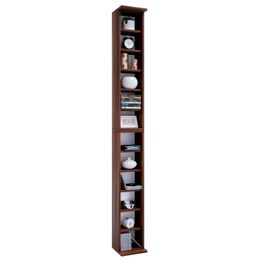 Standregal Vcm "Holz CD DVD Stand Aufbewahrung Deko Regal Bigol", braun (kern, nussbaum), B:21cm T:20cm, Regale, Standregal