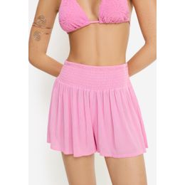 Strandshorts LSCN BY LASCANA, Damen, Gr. 42, N-Gr, soft pink, Cr&ecirc;pe, Obermaterial: 100% Viskose, unifarben, figurumspielend kurz, Hosen Strandshorts