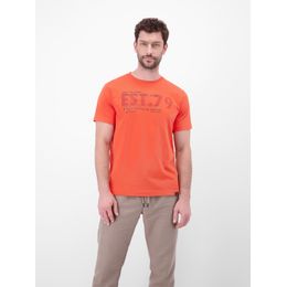 T-Shirt Lerros "T-Shirt aus Baumwolle mit Brustprint", Herren, Gr. XL, vivid rot, 100% Baumwolle, Rundhals, Shirts T-Shirt