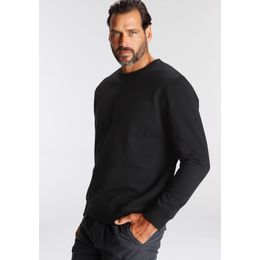 MAN'S WORLD Sweatshirt MAN'S WORLD, Herren, Gr. L (52/54), schwarz, angeraute Sweatware, Obermaterial: 60% Baumwolle, 40% Polyester, unifarben, Basic, regular fit h&uuml;ftbedeckend, Rundhals, Rippb&uuml;ndchen, Sweatshirts Sweatshirt, Langarm, Basic-Stil, unifarben, Rundhalsausschnitt, Topseller