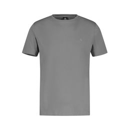 T-Shirt Lerros "Basic T-Shirt mit Logostitck, unifarben", Herren, Gr. XXL, silber (platinum grau), 100% Baumwolle, Rundhals, Shirts T-Shirt, Herren T-Shirt, ohne Aufdruck, einfarbig, unifarben, 100% Baumwolle