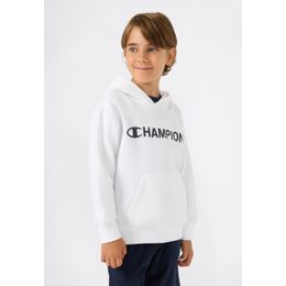 Kapuzensweatshirt Champion "SPORTWEAR HOODIE Standard Fit", Jungen, Gr. M (140/146), wht, Obermaterial: 54% Baumwolle, 46% Polyester, Sweatshirts Kapuzensweatshirt