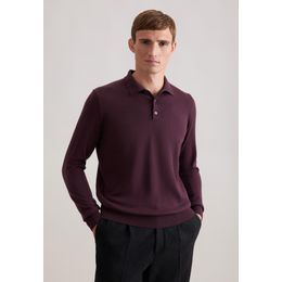 Polokragenpullover Seidensticker "Schwarze Rose", Herren, Gr. M, bordeaux, 100% Wolle, unifarben, regular fit, Pullover Polokragenpullover, 1/1 Kragen Uni