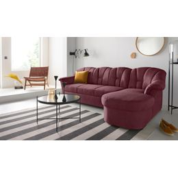 Ecksofa DOMO collection "Papenburg, zeitlose R&uuml;ckensteppung, elegante Formensprache, L-Form", lila (beere), B:235cm H:84cm T:140cm, Kunstleder SOFTLUX;Luxus-Microfaser (100% Polyester);Struktur ( 90% Polyester, 10% Polyacryl);Microfaser PRIMABELLE (100% Polyester), Sofas, Ecksofa, in gro&szlig;er Farbvielfalt, wahlweise mit Bettfunktion