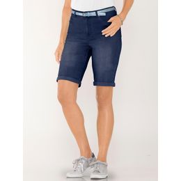 Jeansbermudas Casual Looks, Damen, Gr. 52, Normalgr&ouml;&szlig;en, blau (blau, stone, washed), 81% Baumwolle, 17% Polyester, 2% Elasthan, unifarben, kurz, Jeans Jeansbermudas