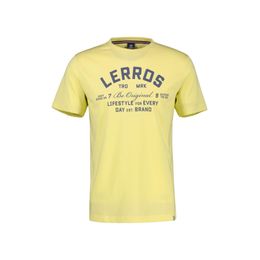 T-Shirt Lerros "T-Shirt mit Print in &Uuml;bergr&ouml;&szlig;en", Herren, Gr. 5XL, gelb (faded gelb), 100% Baumwolle, Rundhals, Shirts T-Shirt