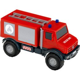 Spielzeug-Feuerwehr klein "Mercedes-Benz UNIMOG", rot, Spielzeugfahrzeuge, KinderB:11,5cm H:13cm T:25cm, Kunststoff, Spielzeug-Feuerwehr, B:11,5cm H:13cm T:25cm