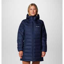 Steppmantel Columbia "Powder Lite II Mid Jacket", Damen, Gr. S, blau (collegiate navy), Obermaterial: 100% Polyester. Wattierung: 100% Polyester, Po-bedeckend, M&auml;ntel Steppmantel