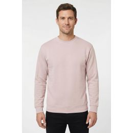 Sweatshirt Fruit of the Loom, Herren, Gr. XL (56/58), rosa (puder rose), angeraute Sweatware, Obermaterial: 80% Baumwolle, 20% Polyester, unifarben, schmal h&uuml;ftlang, Rundhals, Rippb&uuml;ndchen, Sweatshirts Sweatshirt, im unifarbenen Design