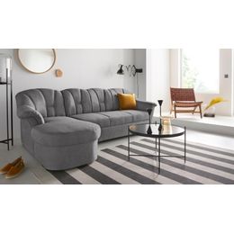 Ecksofa DOMO collection "Papenburg, zeitlose R&uuml;ckensteppung, elegante Formensprache, L-Form", grau, B:235cm H:84cm T:140cm, Kunstleder SOFTLUX;Luxus-Microfaser (100% Polyester);Struktur ( 90% Polyester, 10% Polyacryl);Microfaser PRIMABELLE (100% Polyester), Sofas, Ecksofa, in gro&szlig;er Farbvielfalt, wahlweise mit Bettfunktion, OTTOs Choice