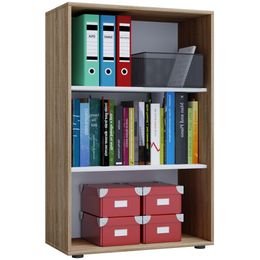 B&uuml;cherregal Vcm "Holz B&uuml;ro Regal B&uuml;cher Ordner Aktenregal Lona 3f", braun (sonoma, eiche (s&auml;gerau)), B:70cm T:37cm, Regale, B&uuml;cherregal