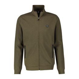 Sweatjacke Lerros "Sweatjacke, Structure", Herren, Gr. S, gr&uuml;n (aged olive), 94% Baumwolle, 4% Polyester, 2% Elasthan, Sweatjacken Sweatjacke