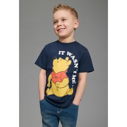 T-Shirt Kidsworld "WINNIE Pooh: it wasn't me - Disney Shirt", Jungen, Gr. 128/134, marine, Single Jersey, Obermaterial: 100% Baumwolle, bedruckt, Basic normal, Rundhals, abgestepptes B&uuml;ndchen, Shirts T-Shirt, normale Schnittform, Kurzarm, bedruckte Optik, aus Baumwolle