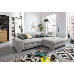 Ecksofa "SO 1200 inkl. Sitztiefen- & R&uuml;ckenverstellung f&uuml;r hohen Sitzkomfort", grau (hellgrau gba 9), B:276cm H:89cm T:198cm, 100% Polyester, SET ONE BY Musterring, Sofas, Ecksofa, wahlweise mit Bettfunktion und Stauraum, L-Form, auch in Cord Bezug