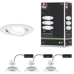 Paulmann LED Einbauleuchte "LED Einbauleuchte Nova Coin rund 84mm 50", wei&szlig;, 3, &Oslash; 8,4cm, 3 Stk., Leuchten, LED Einbauleuchte