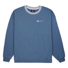 Sweater Converse "Converse BOX STAR RINGER CREW - LAKESIDE BLUE", Herren, Gr. L, blau (lakeside blau), Sweatware, Obermaterial: 100% Baumwolle, unifarben mit Farbeinsatz, Rundhals, weit B&uuml;ndchen, Sweatshirts Sweater