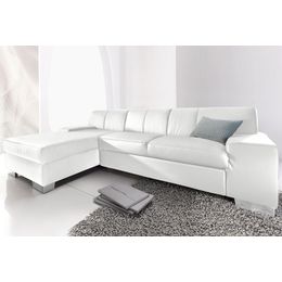 Ecksofa DOMO collection "Star, zeitlose Formensprache, elegante Optik, Breite 248cm, L-Form", wei&szlig; (altwei&szlig;), B:248cm H:74cm T:150cm, Softlux-Kunstleder;Primabelle-Microfaser;Struktur (90% Polyester und 10% Polyacryl), Sofas, Ecksofa, wahlweise mit Bettfunktion, OTTOs Choice