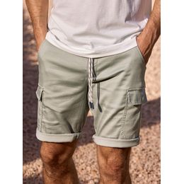 Cargobermudas Lerros "Modische Cargo-Jog-Bermuda", Herren, Gr. 31, tinted grau, 55% Lyocell, 44% Baumwolle, 1% Elasthan, Hosen Cargobermudas