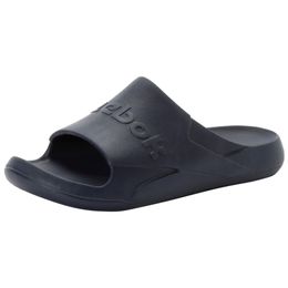 Badesandale Reebok "Reebok CLEAN SLIDE", Gr. 37,5, blau (navy), Synthetik, Schuhe Badesandale, Badelatschen
